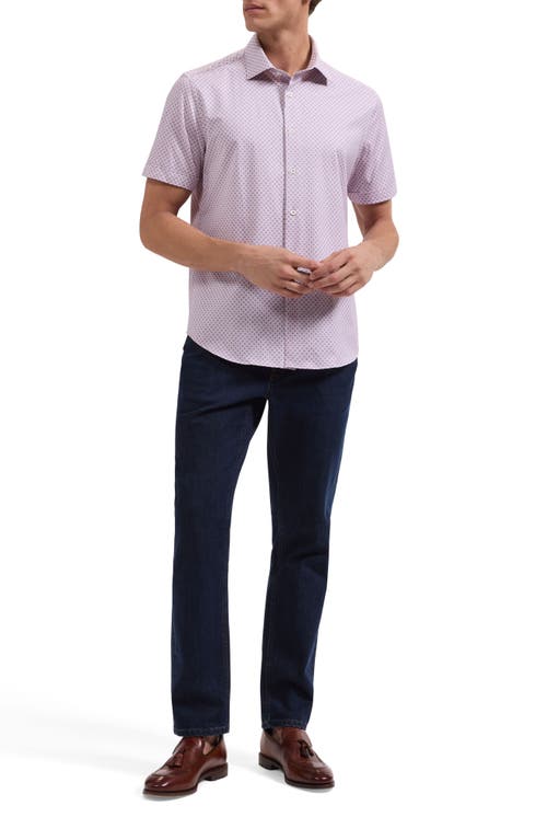 BUGATCHI miles ooohcotton® floral short sleeve button-up shirt